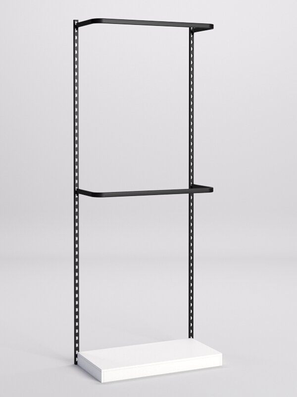 Настенная система с подиумом и П-образными поручнями для одежды "LOFT" №1, Белый
