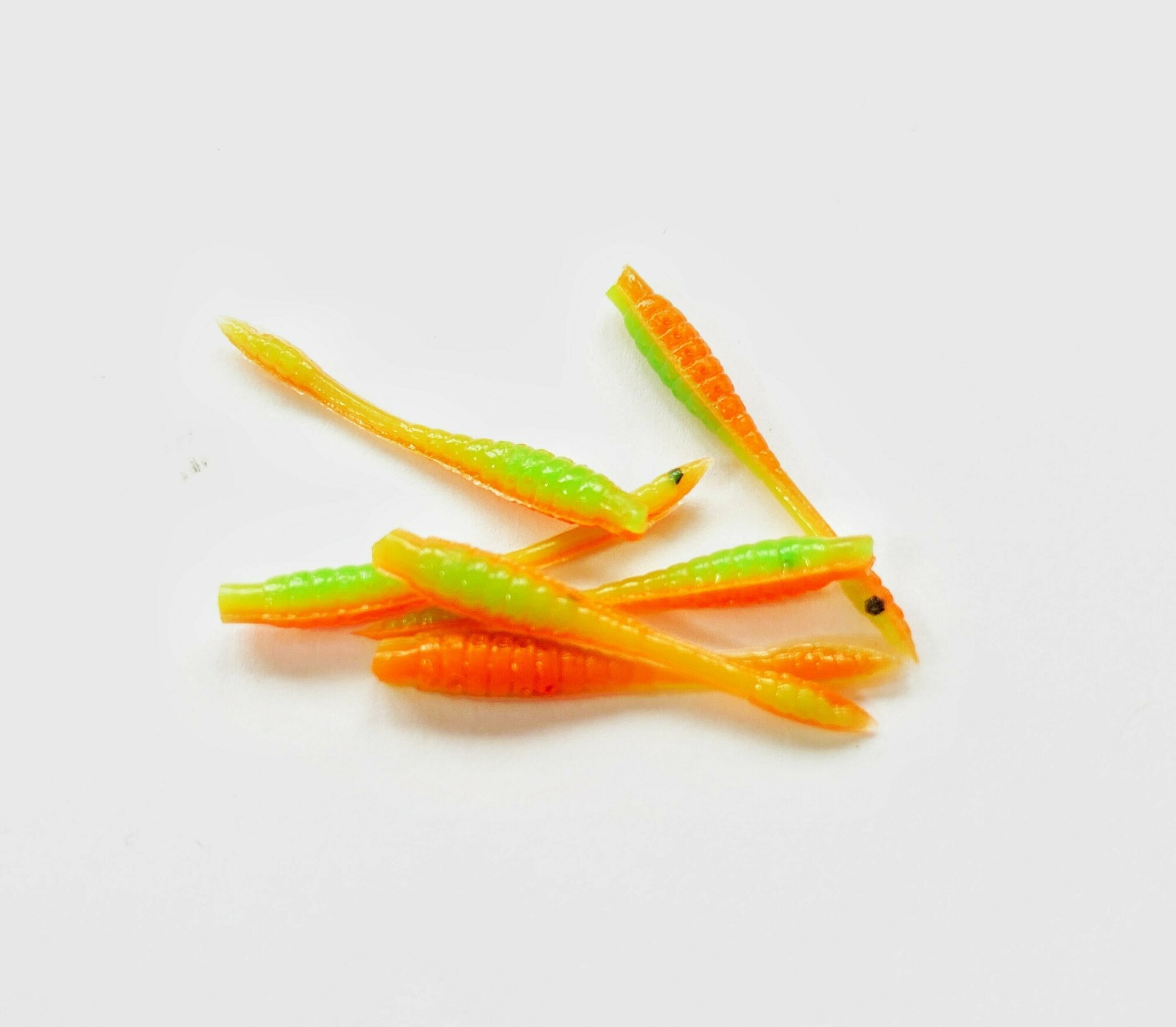 Мягкая Силиконовая приманка для мормышки TWorm 25 мм, цвет Зеленый Арбуз/Watermelon, уп. 20 шт.