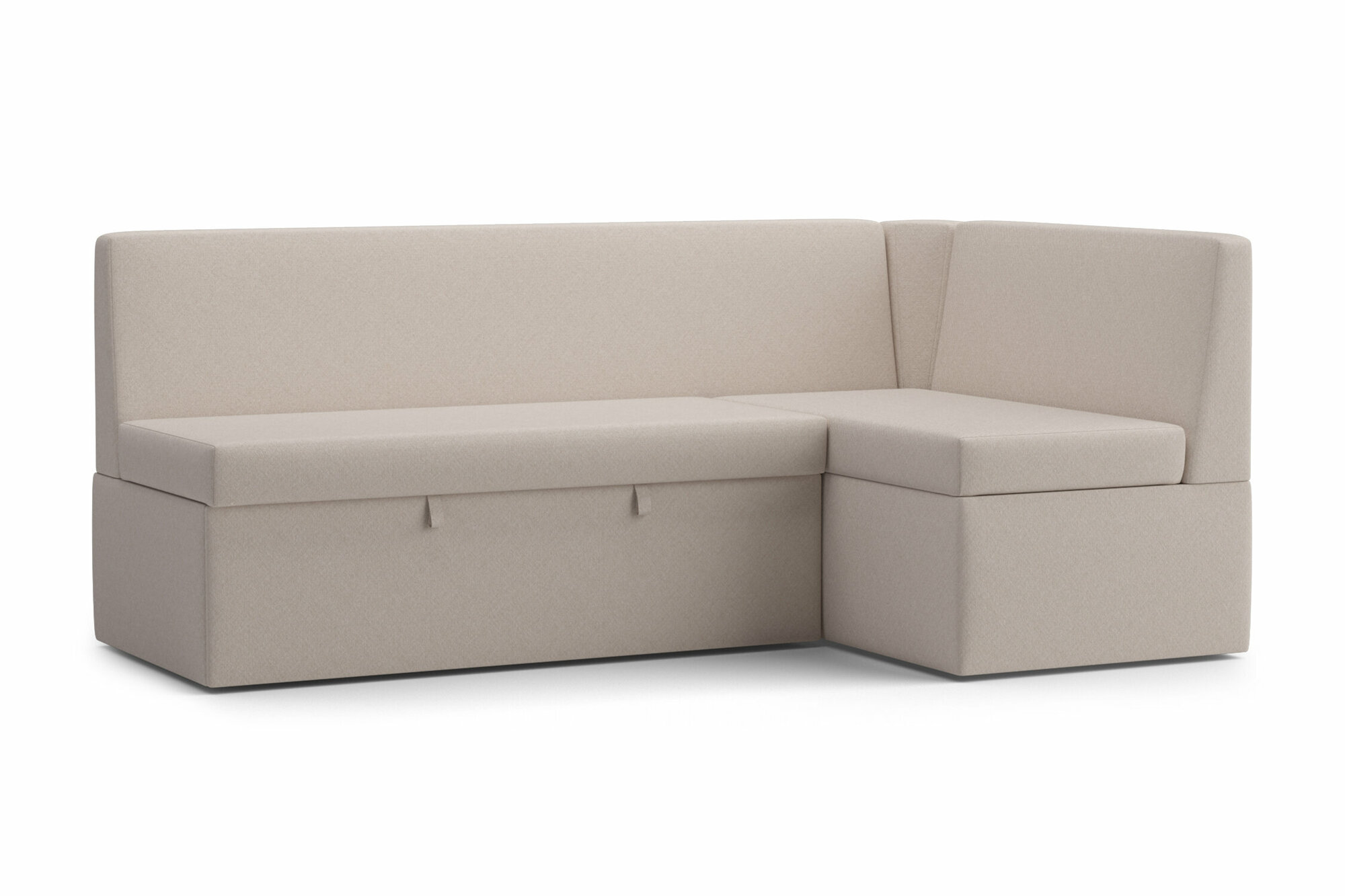 Кухонный диван угловой Нонтон Орион, 190x116x80 см, дельфин, рогожка бежевая