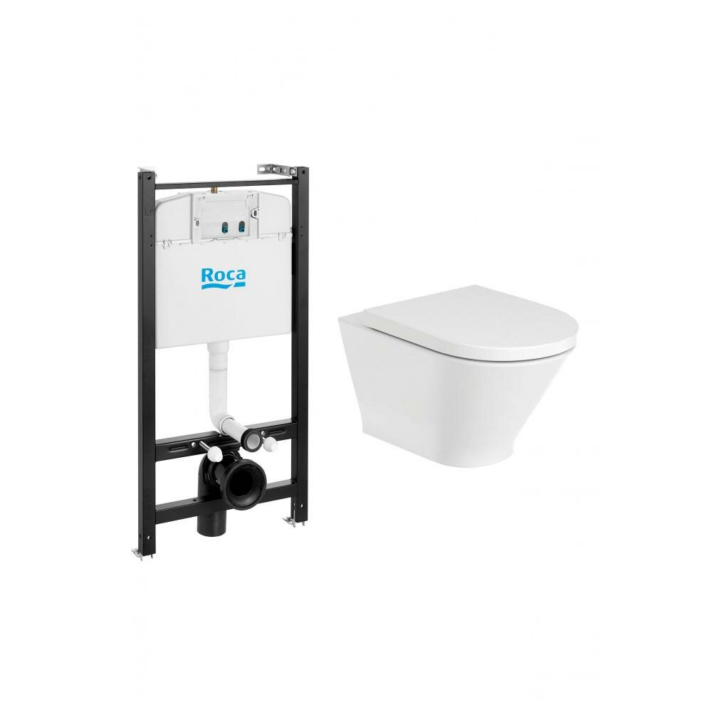 Унитаз подвесной Roca The Gap 893105000 с инсталляцией и крышкой-сиденьем
