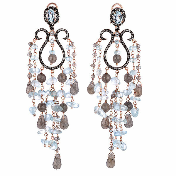 Серьги, серебро, 925 проба, аквамарин