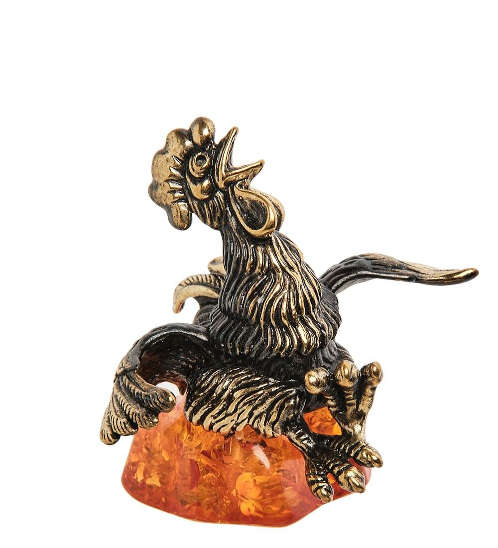 Фигурка Петушок на завалинке (янтарь)