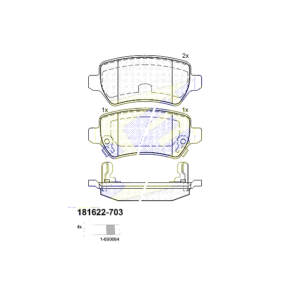 ICER 181622-703 (1605086 / 1605122 / 1605128) 181622-703 колодки дисковые задние \ Opel (Опель) astrag 1.8-2.2dt 01-04 / Zafira