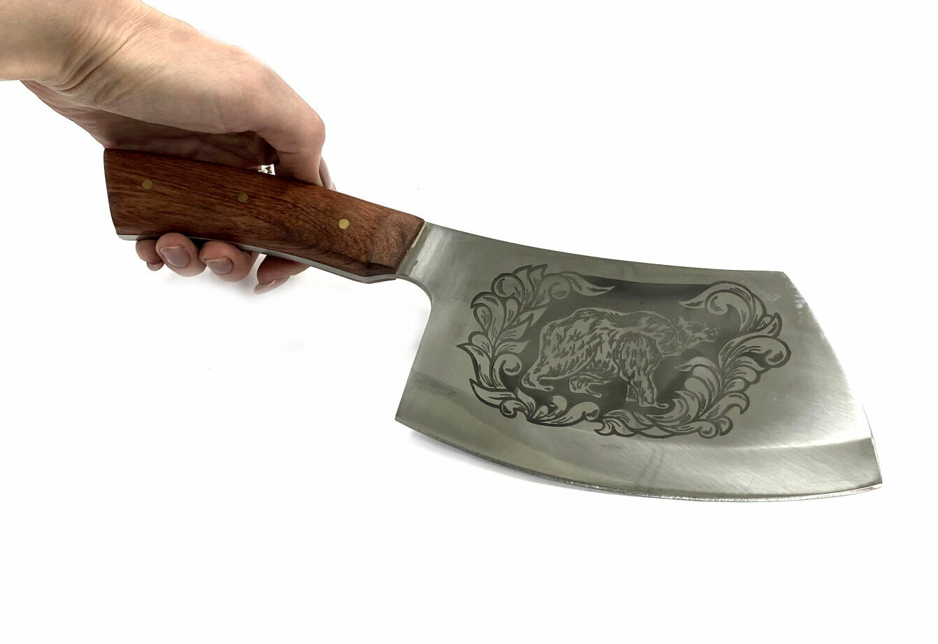 Топорик разделочный цельнометаллический, с гравировкой Медведь, VD30