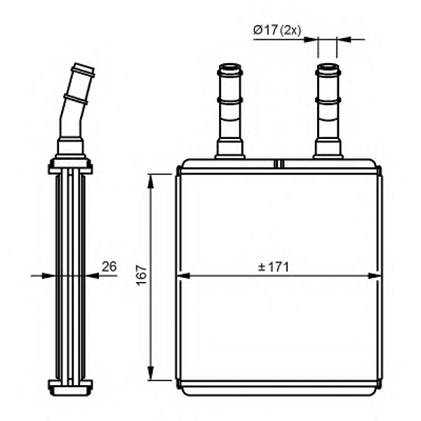 NRF 54291 (9722122000 / 9722122001) радиатор отопителя Getz (Гетц) 1.1 02-
