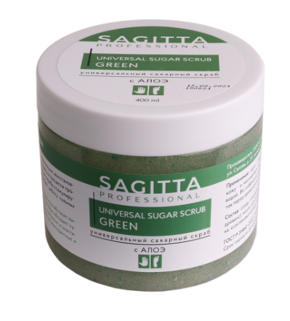 Sagitta, Сахарный скраб Green, 400 мл