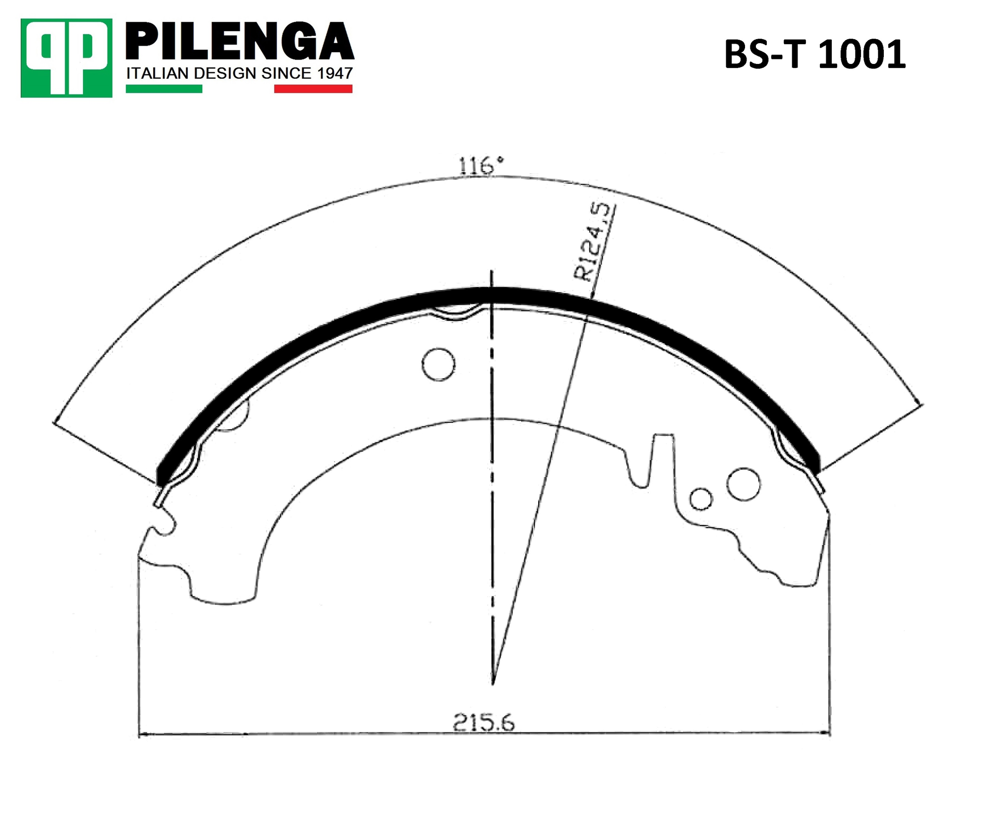 PILENGA BS-T 1001 (21010350209055 / 21010350209090 / 21013502090) колодки барабанные\ Lada (Лада) 2101 / 2102 / 2103 / 2104 / 2105