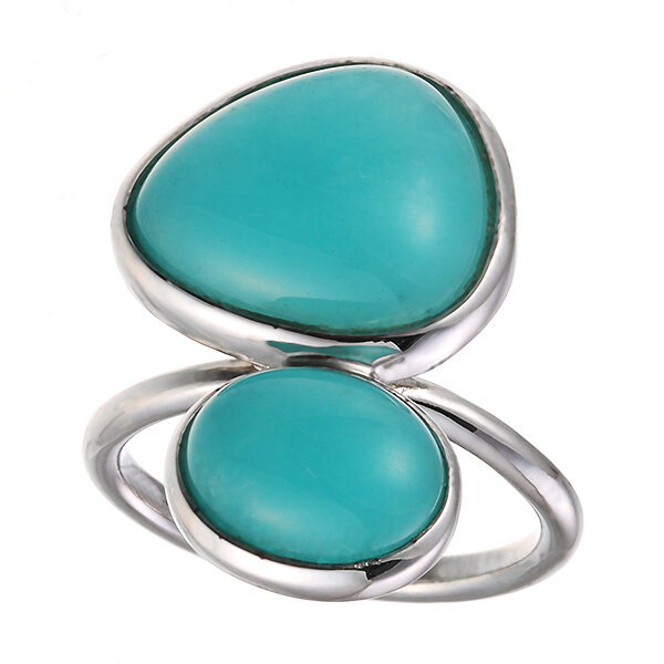 Кольцо, серебро, 925 проба, амазонит