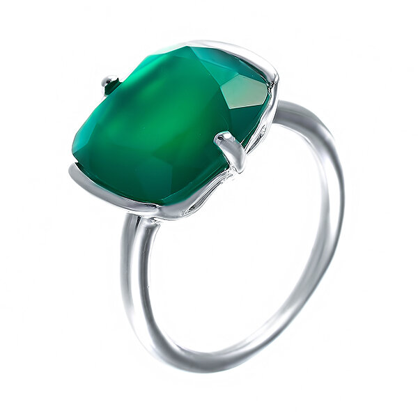 Кольцо, серебро, 925 проба, агат