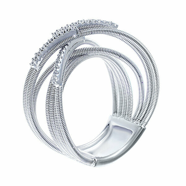 Кольцо, серебро, 925 проба, фианит