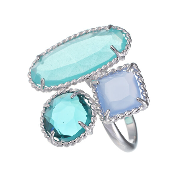 Кольцо, серебро, 925 проба, стекло