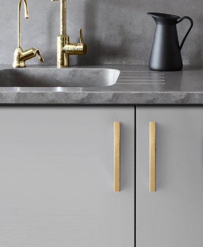 Мебельная ручка-профиль золотая/ Ручки для мебели "Golden Way" - 96мм