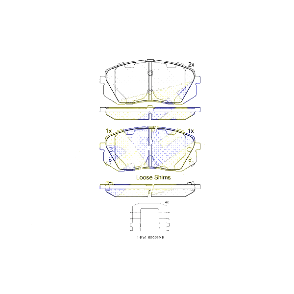 ICER 181826-201 (581012SA50 / 581012SA51 / 581012SA70) 181826-201 колодки дисковые передние\ i40 cw 1.6gdi / 1.7crdi / 2.0gdi