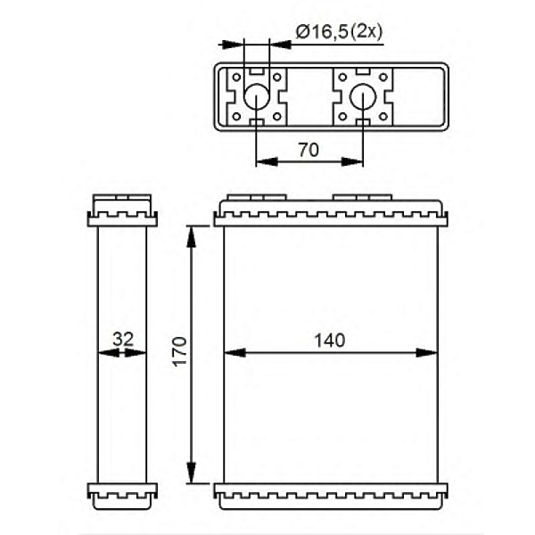 NRF 52230 (1956603 / 1958244 / 1961138) радиатор отопителя Nissan (Ниссан) vanette 2.3d 95-