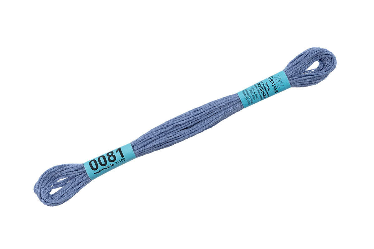 Мулине GAMMA нитки для вышивания 8м. 0081 серо-голубой, 1 штука.