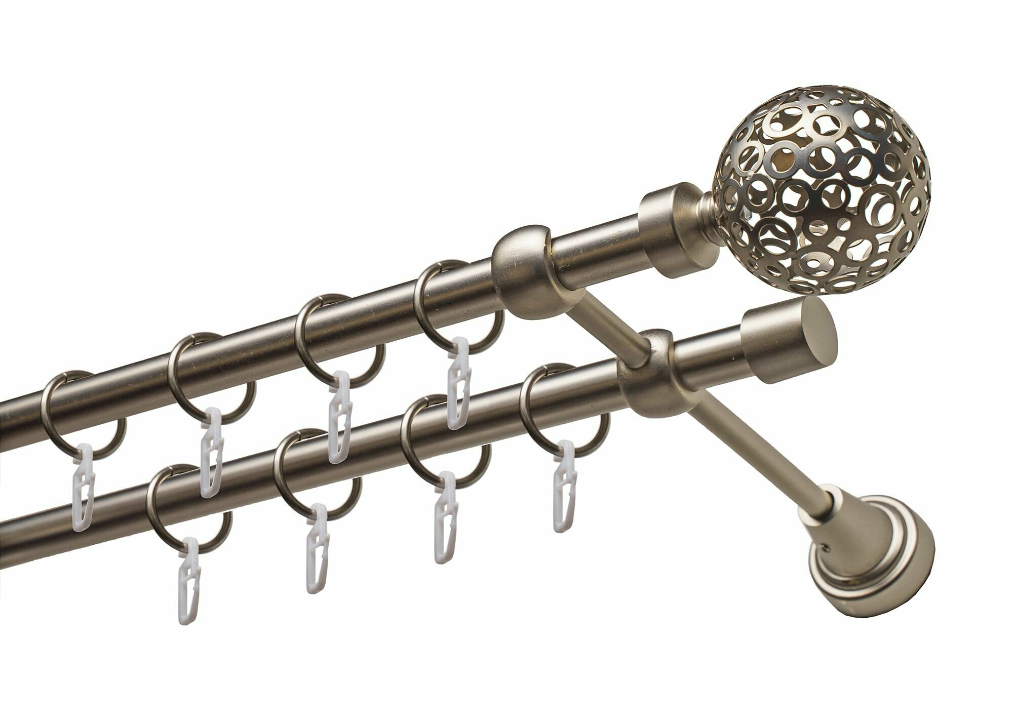 Карниз для штор 2,4 метра AICITY метеор 22 хром матовый