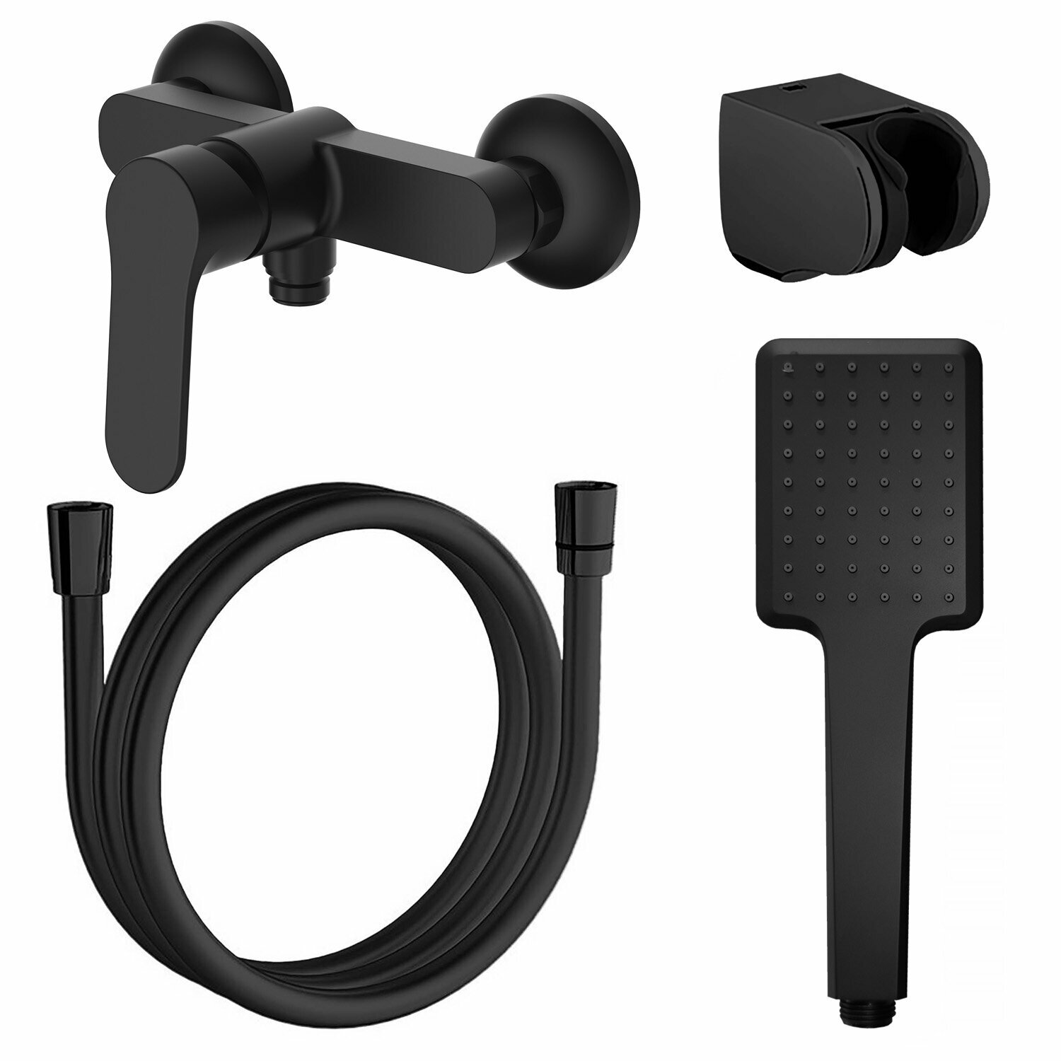 Смеситель для душа Azario ELVIS с ручным душем, керамический картридж, черный, AZ-WWK338155PA