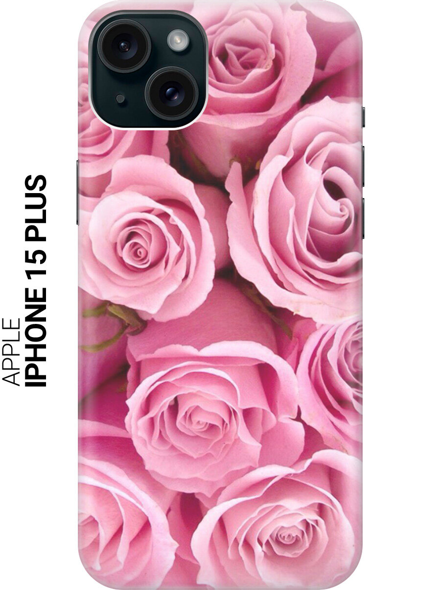 Силиконовый чехол на Apple iPhone 15 Plus / Эпл Айфон 15 Плюс с рисунком "Букет роз"