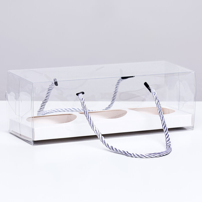 Кондитерская упаковка для кексов, белая 22.5×7.8×7.8 см