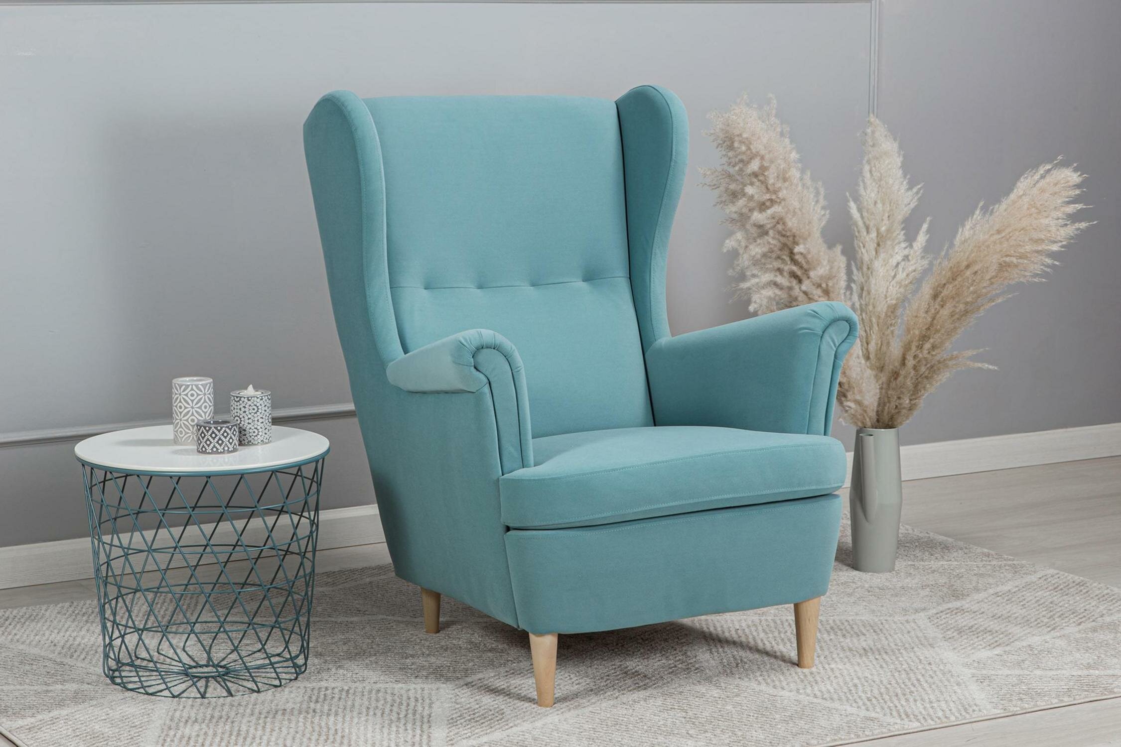 Кресло Нонтон Беркана бирюзовое 82x96x101 см