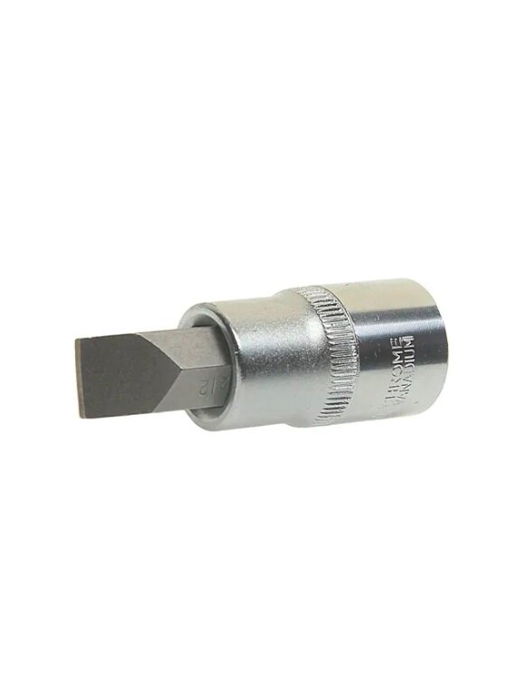 Насадка-вставка с битой шлиц SL12 ER-94303 1/2 12мм L=60мм эврика /1/20