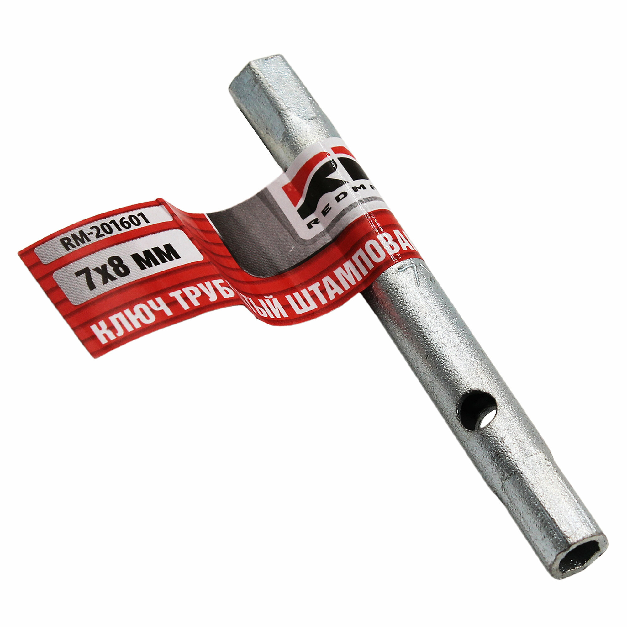Трубчатый ключ RedMark, 7х8мм, CrV, двусторонний, штампованный