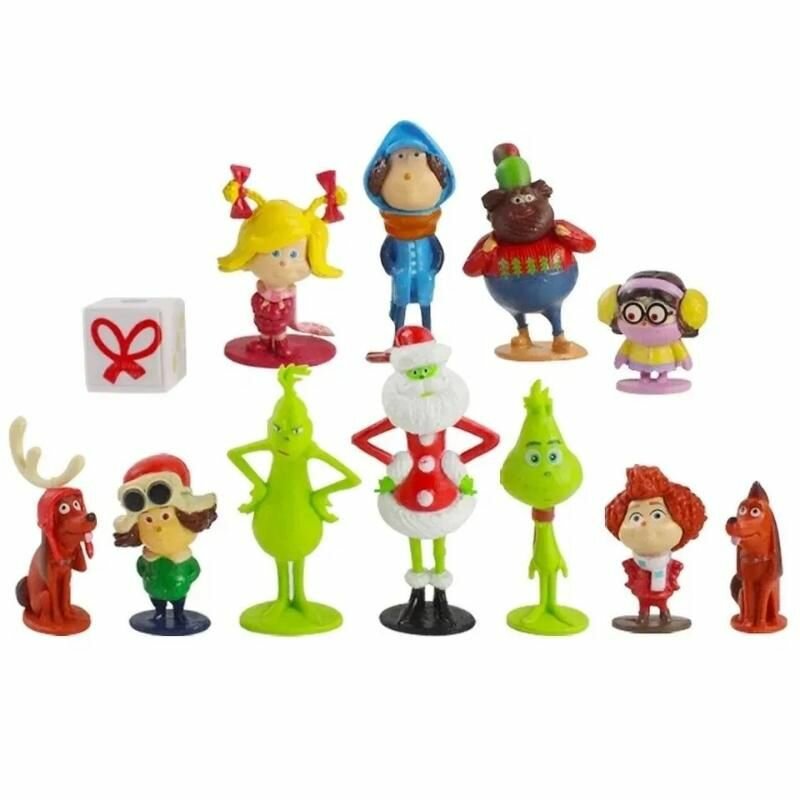 Набор фигурок "Гринч" Grinch, коллекционный, пластик, 12 штук