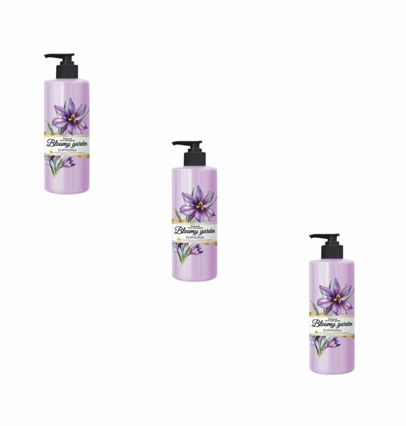 Весна Гель для душа "Bloomy Garden" Euphoria, 500г, 3 уп