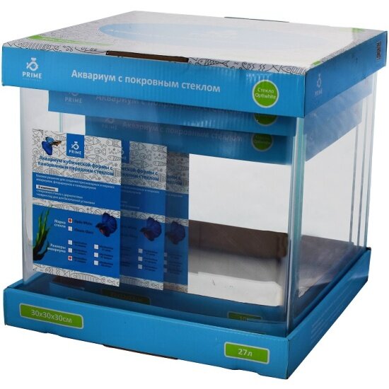Аквариумный набор Prime стекло OpticWhite 3в1 объём 27л, 17л и 10л