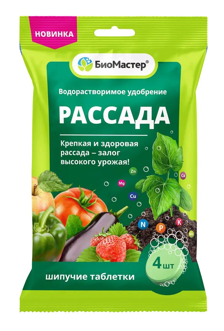 Удобрение минеральное Биомастер Рассада таблетки 4 шт.