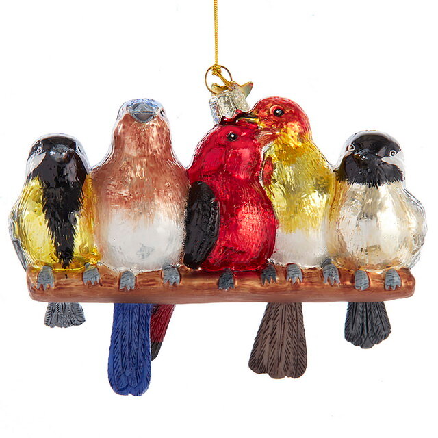 Стеклянная елочная игрушка Певчие Пташки 13 см, подвеска, Kurts Adler, NBX0018