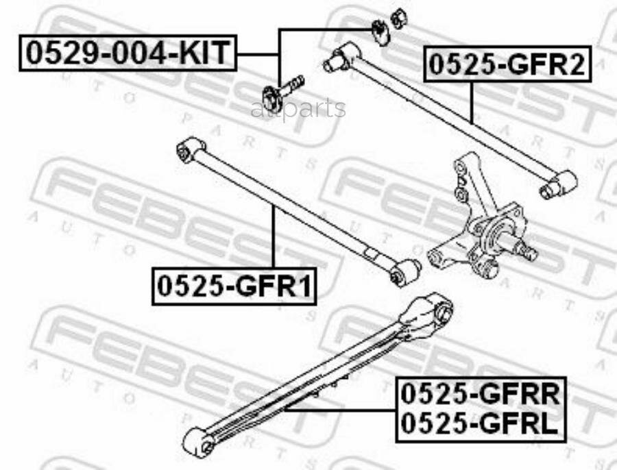 FEBEST 0529-004-KIT Болт эксцентрик MAZDA 626 GF 97-02 к-кт