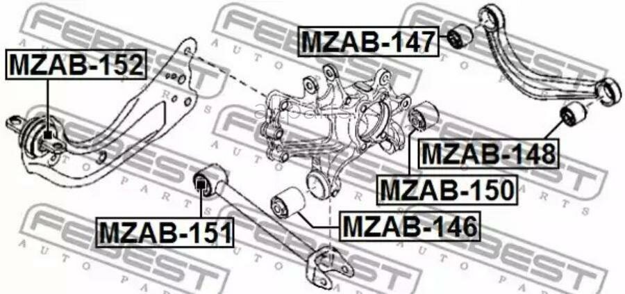 FEBEST MZAB-147 сайленблок задней тяги MAZDA CX-5 KE 2011-