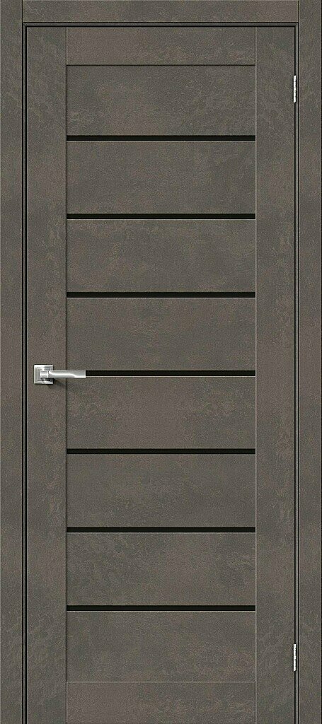 Дверь Браво-22 / Цвет Brut Beton / Стекло Black Star / Двери Браво