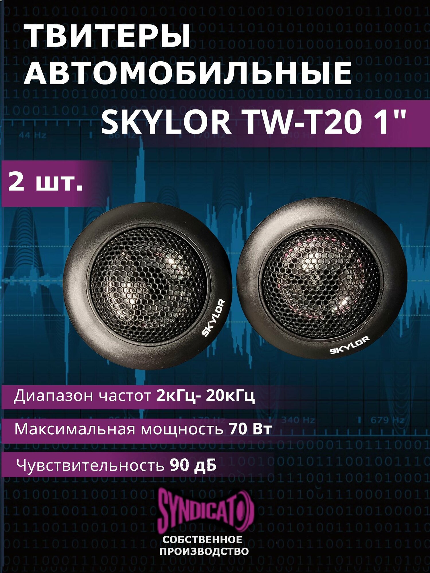 Колонки ВЧ автомобильные, твитеры SKYLOR TW-T20