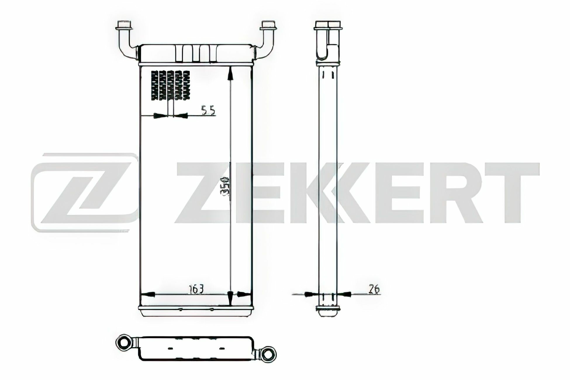 Радиатор отопителя MB Sprinter (906) 06- VW Crafter 30-35 06- Crafter 30-50 06- Zekkert арт. mk-5118