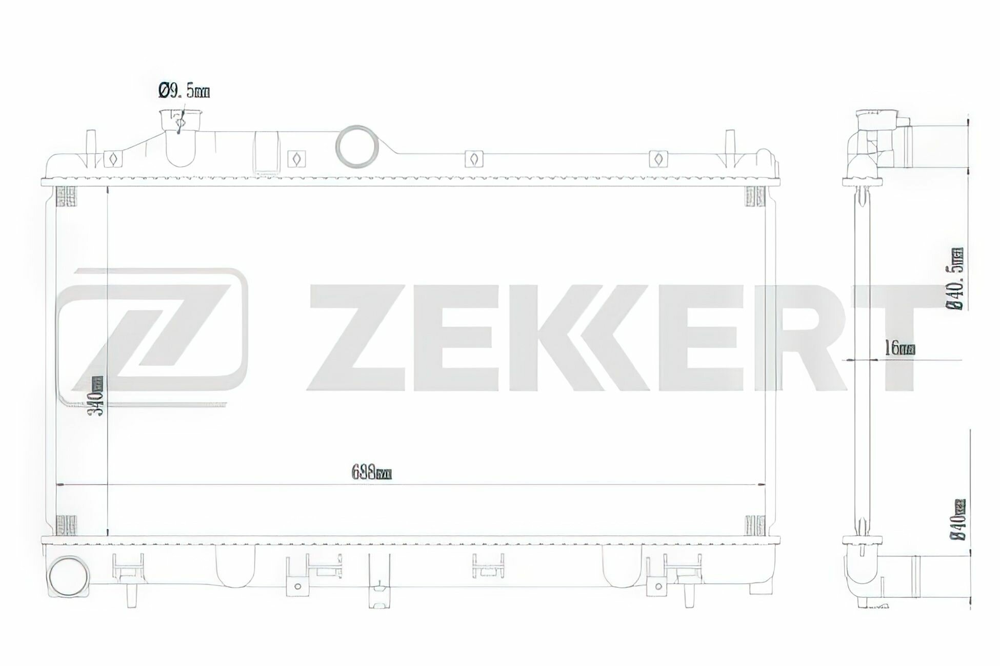 ZEKKERT mk-1041 (45111AG010 / 45111AG011 / 45119AG010) радиатор охлаждения двигателя Subaru (Субару) Forester (Форестер)