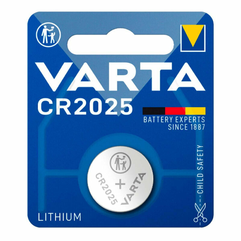 Батарейка Varta ELECTRONICS CR2025 1шт Lithium 3V (6025) (1/10/100), 1893624