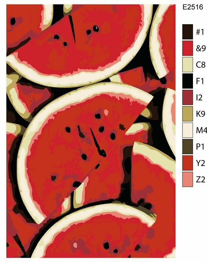 Детская картина по номерам E2516 "Дольки арбуза" 20x30