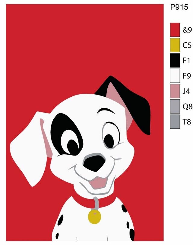 Детская картина по номерам P915 "101 далматинец. Далматинцы" 20x30