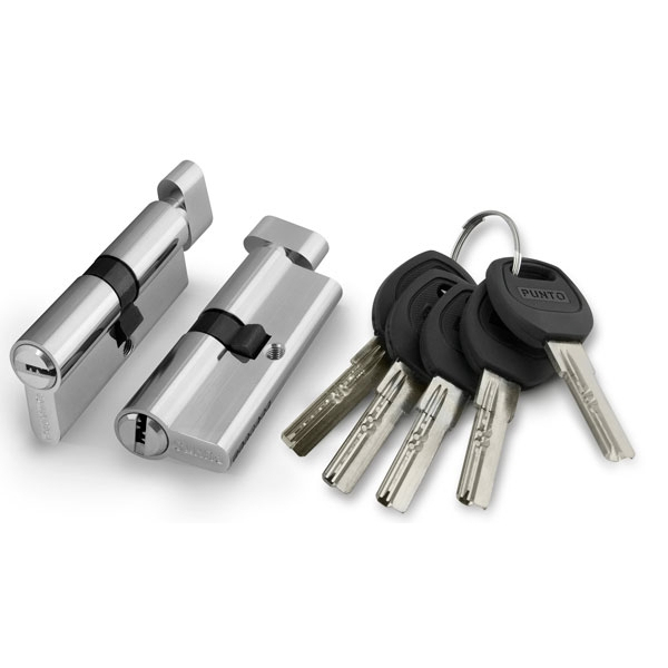 Цилиндровый Punto механизм (A202/90) A2002Knob90(45+10+35) с вертушкой SN никель