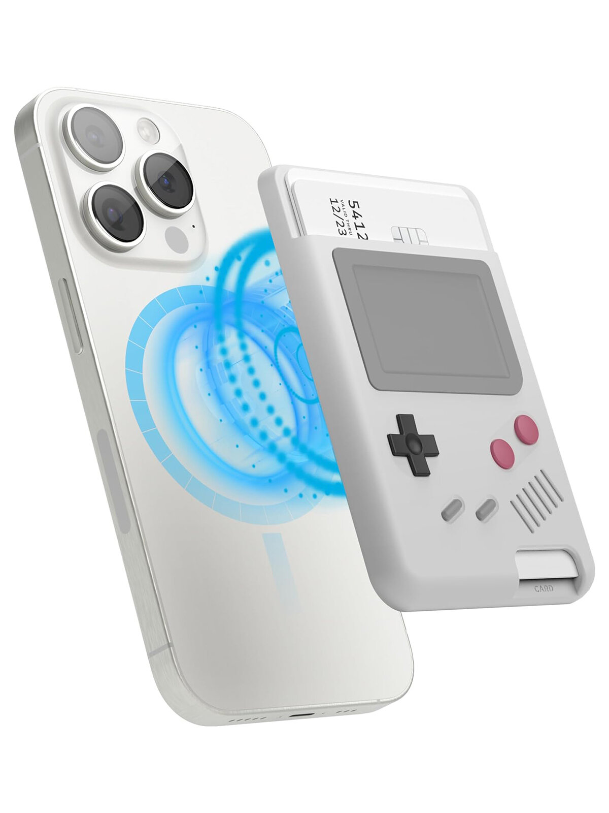 Elago магн. бумажник MagSafe Card Pocket Silicone Unique W5 Game console Liht Grey