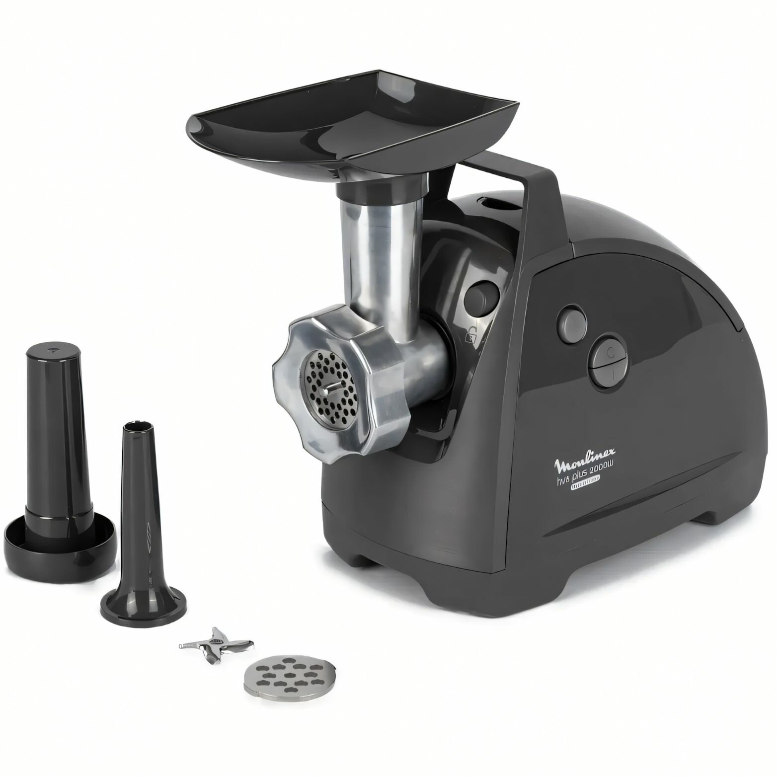 Мясорубка Moulinex HV8 Plus ME682832, 2000 Вт, 2.6 кг/мин, реверс, 2 насадки, чёрная