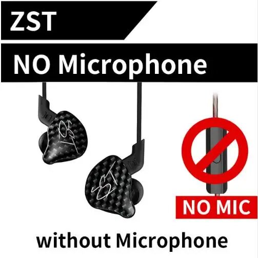 KZ ZST черные наушники-вкладыши без микрофона, Color: KZZSTNomic