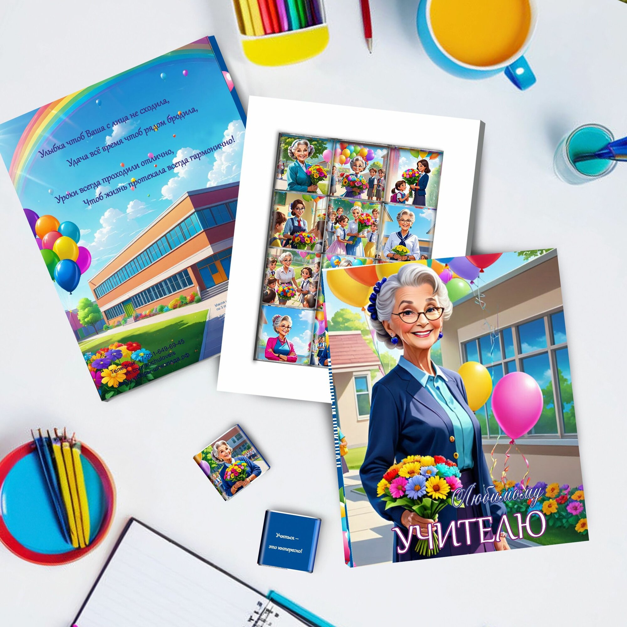 Подарок учителю на 1 сентября. Набор шоколада "Любимому Учителю" сладкий бокс конфет с пожеланиями