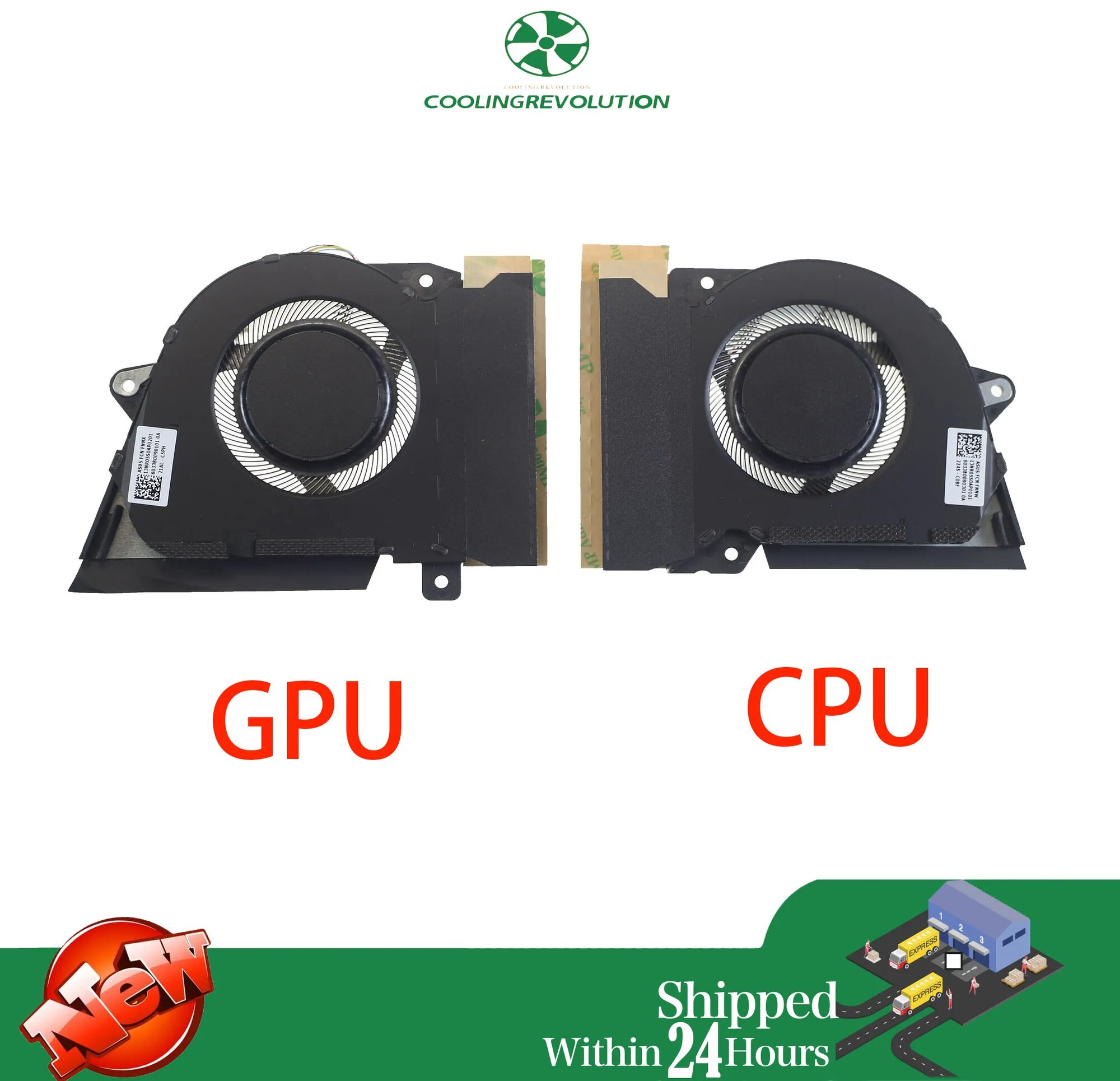 Охлаждающий вентилятор для ноутбука ASUS Zephyrus G14, Цвет: CPU GPU FAN