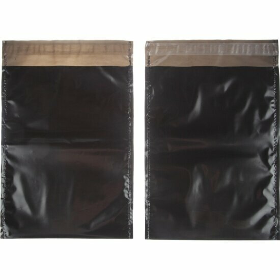 Курьерский пакет Комус ПВД без печати, без КСД, черный, 165x240+40,45 мкм, 250 шт/уп