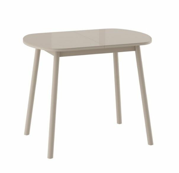 Раунд стол раздвижной со стеклом 94(124)х64, Капучино/Капучино