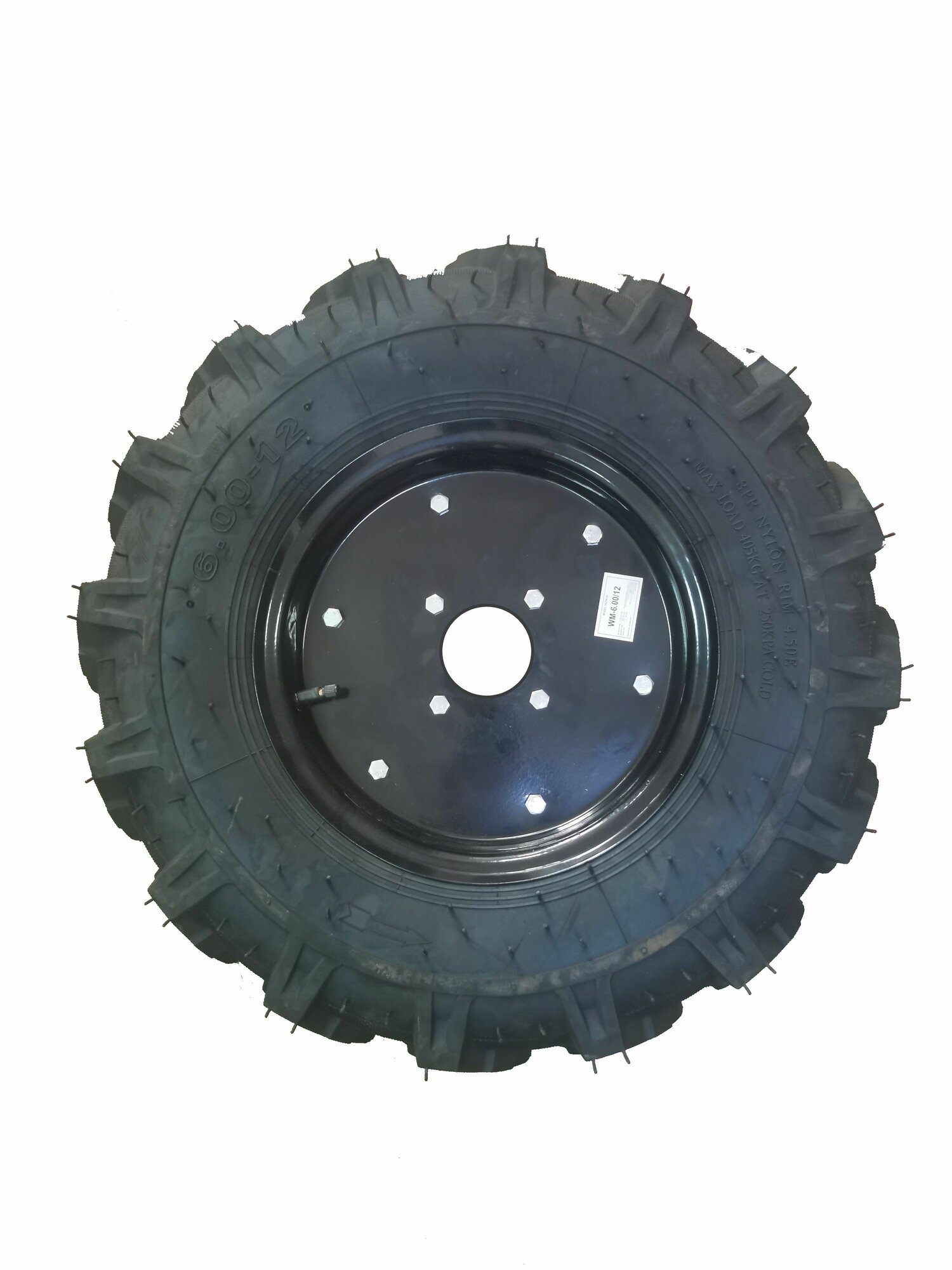 Колесо пневматическое в сборе для телеги и мотоблока 6.00-12 ("елочка", 4 отв.)