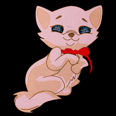 RTM-170 Термотрансфер кошечка розовый 130 × 156 мм для печати на ткани и одежде